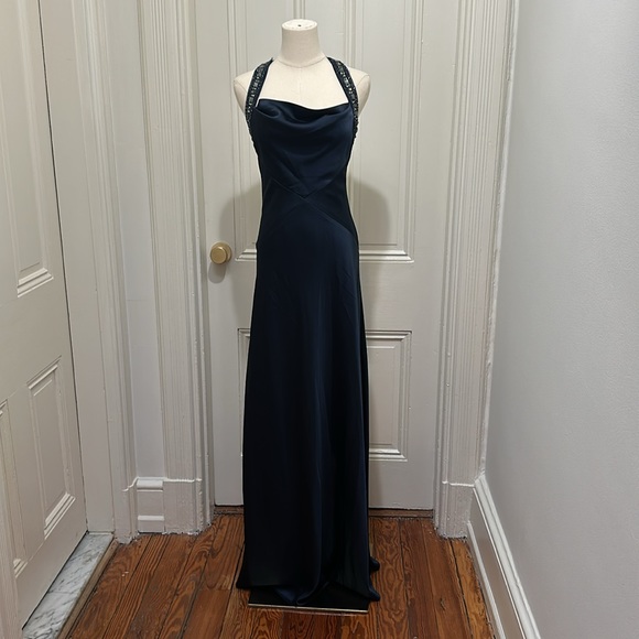 BCBGMaxAzria | Dresses | Nwt Bcbg Navy Long Gown | Poshmark